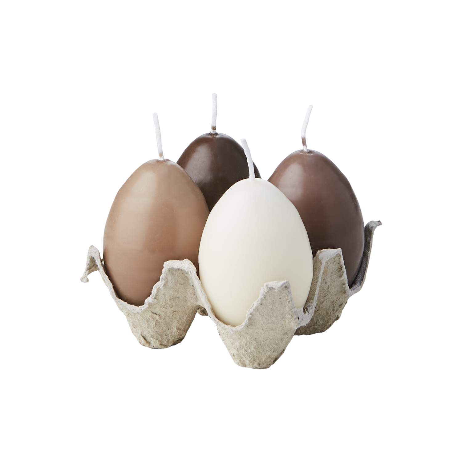 EGG CANDLES Hönsägg, 4-pack, Brun/beige/elfenben | Affari of Sweden