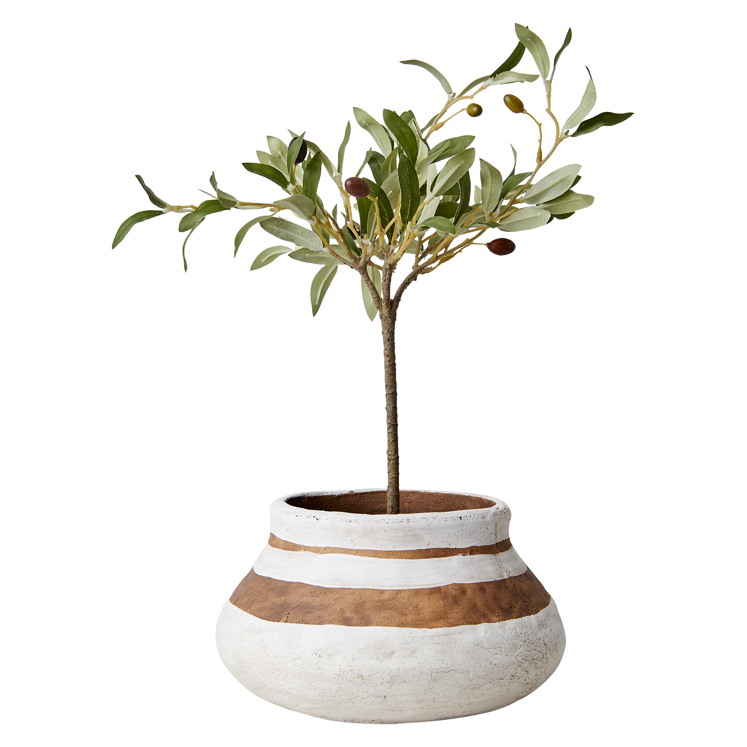 CAMILLE Pot S, White/brown | Affari of Sweden