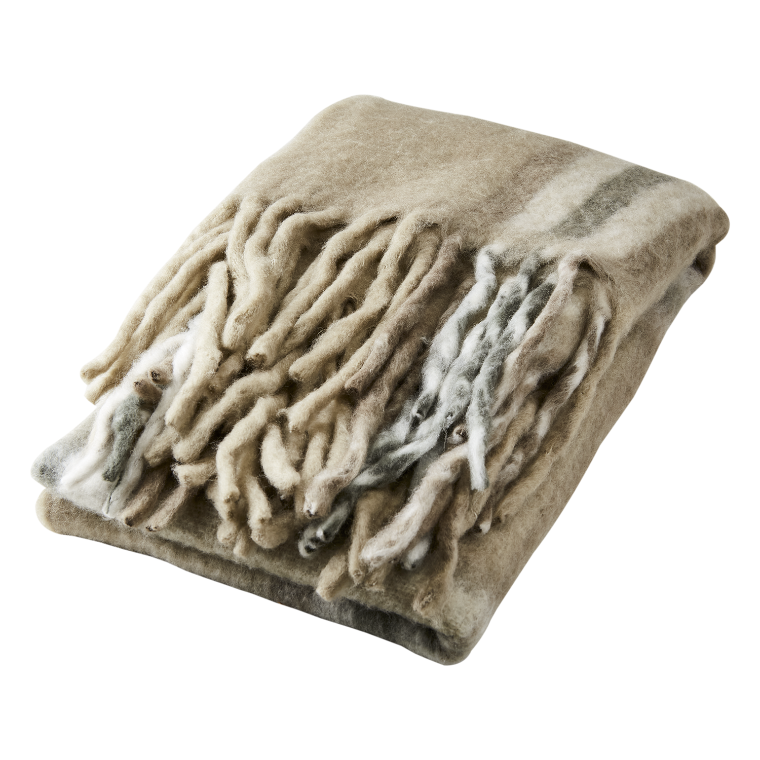 FRASSE Filt, Beige/grå/grön | Affari of Sweden