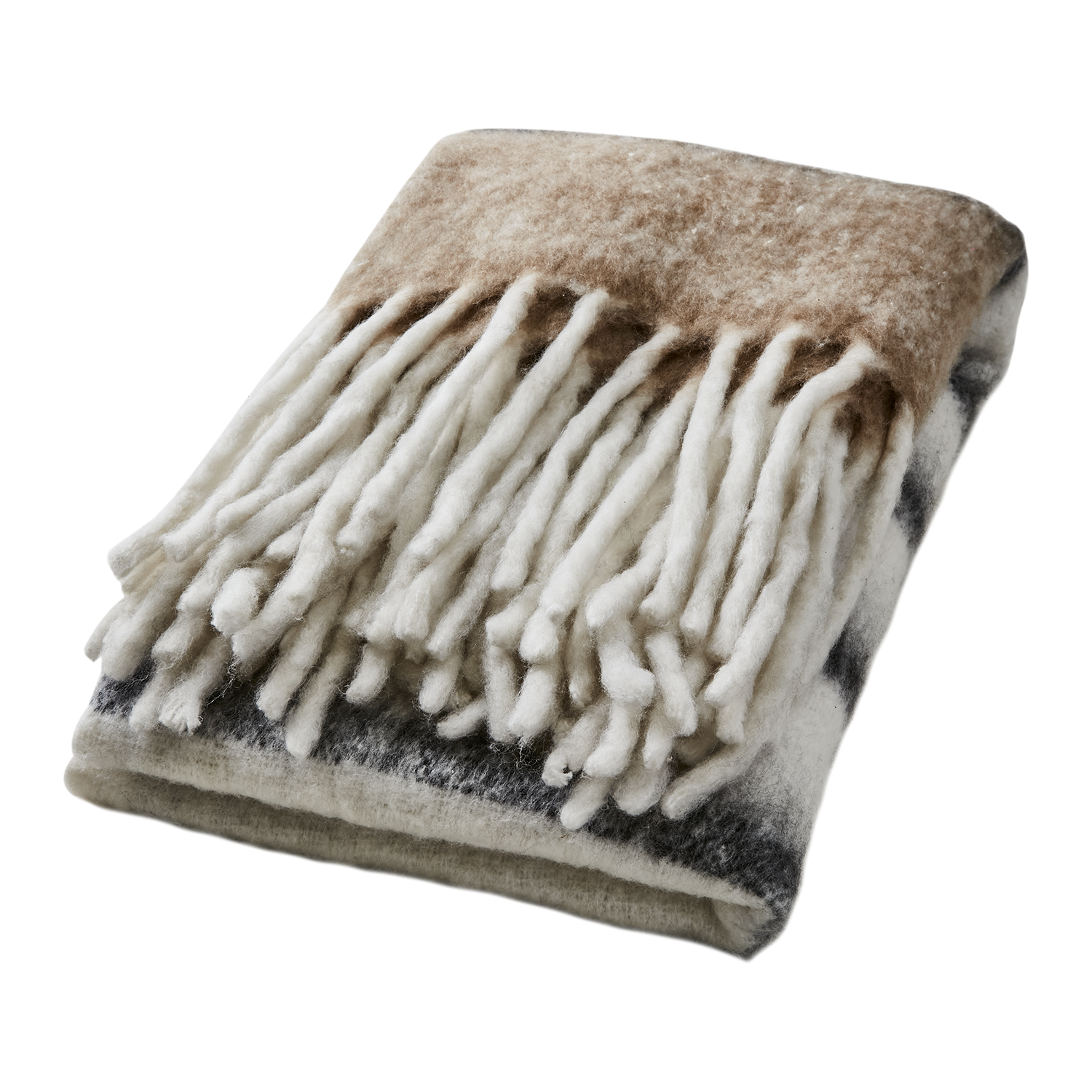 FRASSE Filt, Beige/svart/vit | Affari of Sweden